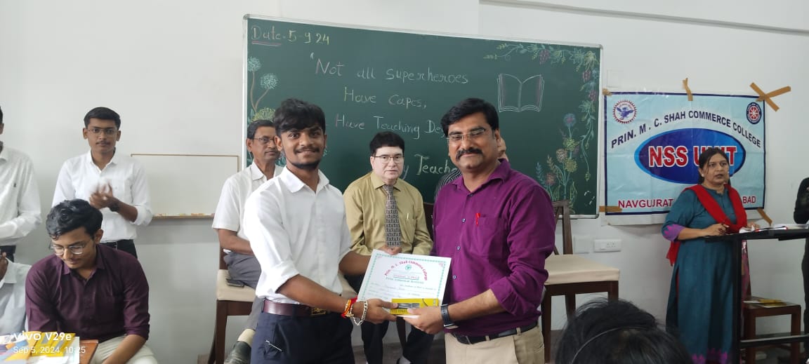 Prin MC Shah Commerce College Celebrates Teachers' Day - Gujarat's ...